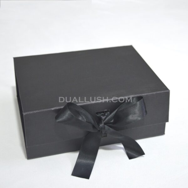 Custom Foldable Packaging Box: Ribbon Bow Closure Box - Duallush Designs