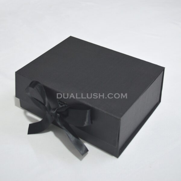 Custom Foldable Packaging Box: Ribbon Bow Closure Box - Duallush Designs